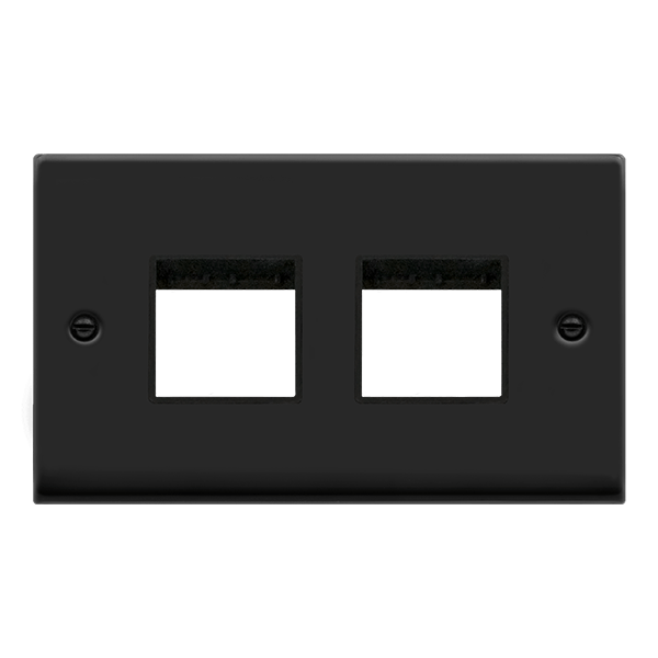 Click Scolmore Click Deco MiniGrid Frontplate 2G 2x2Aperture Matt Black ...